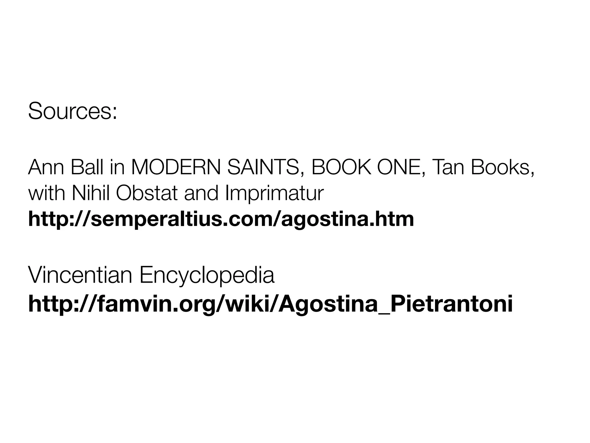 Saint Agostina Pietrantoni | PDF