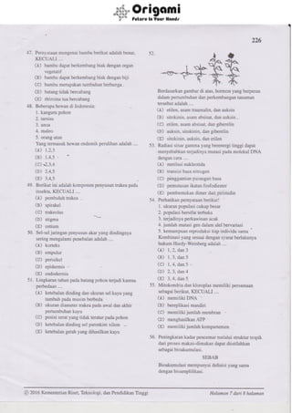 SOAL SBMPTN 2016 TKD SAINTEK KODE 226 | PDF