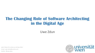 The Changing Role of Software Architecting in the Digital Age | PPT