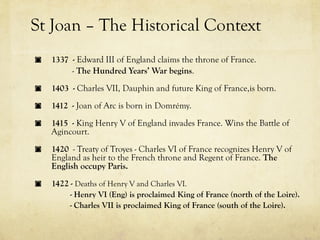 Saint Joan - Leadership Lessons | PPT | Free Download