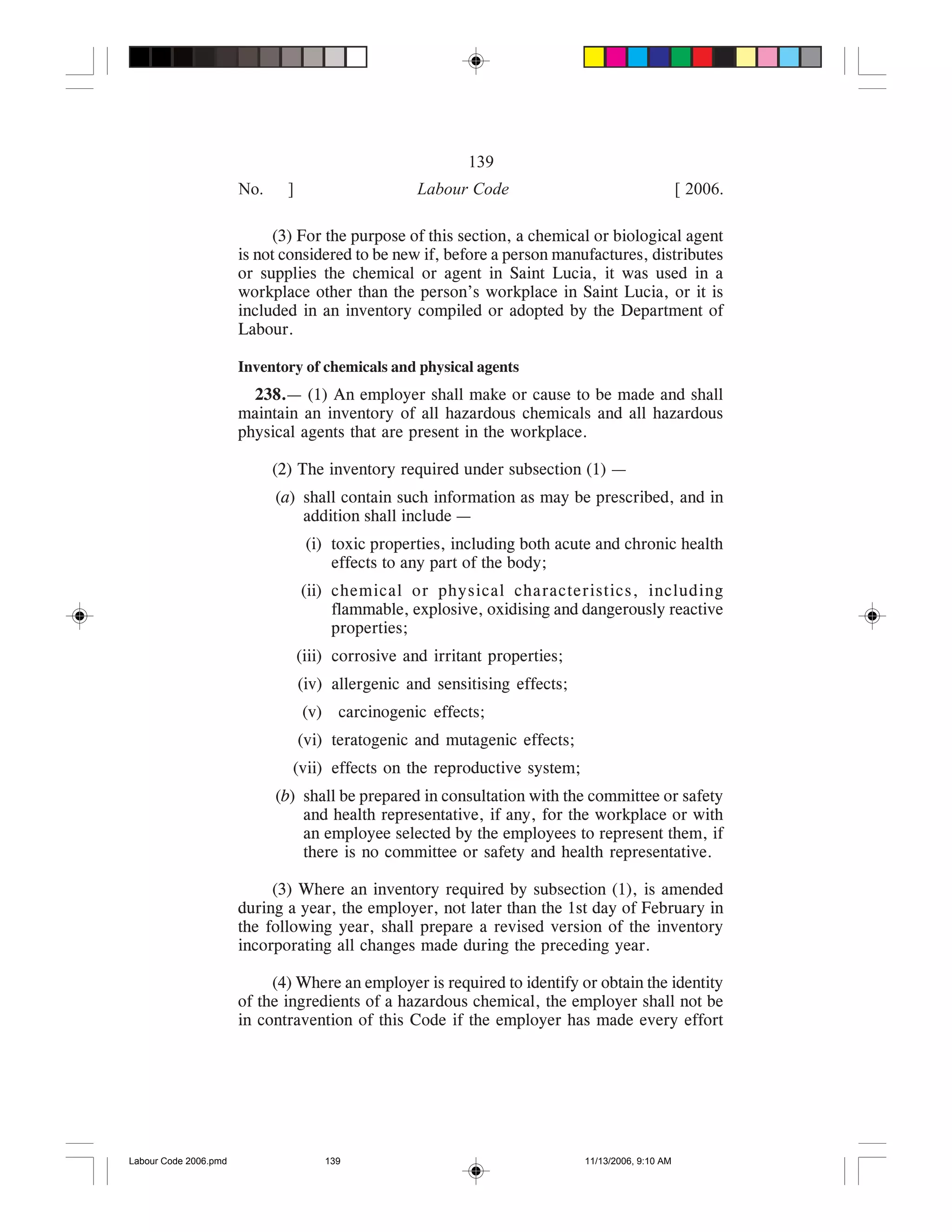 Saint lucialabourcode 2006 | PDF