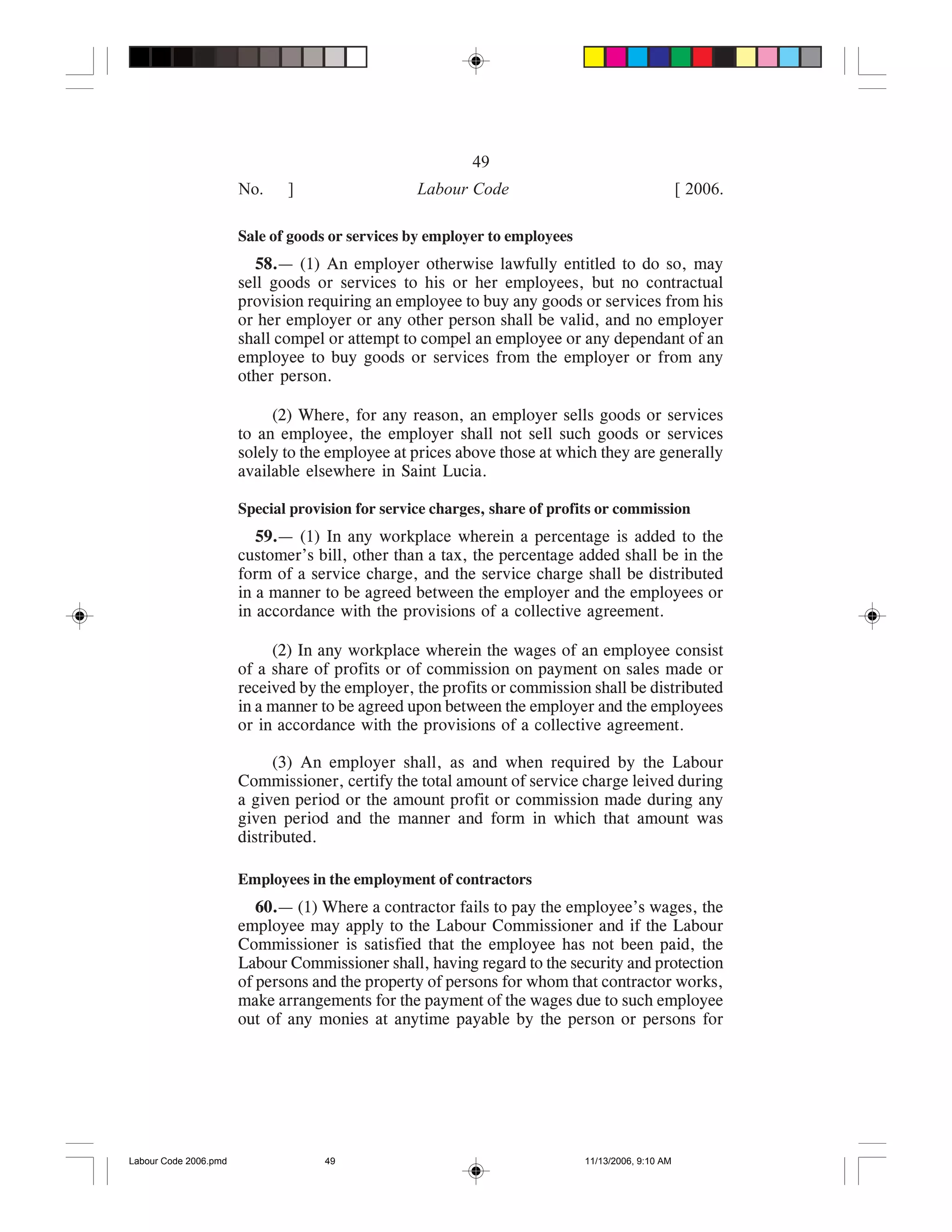 Saint lucialabourcode 2006 | PDF