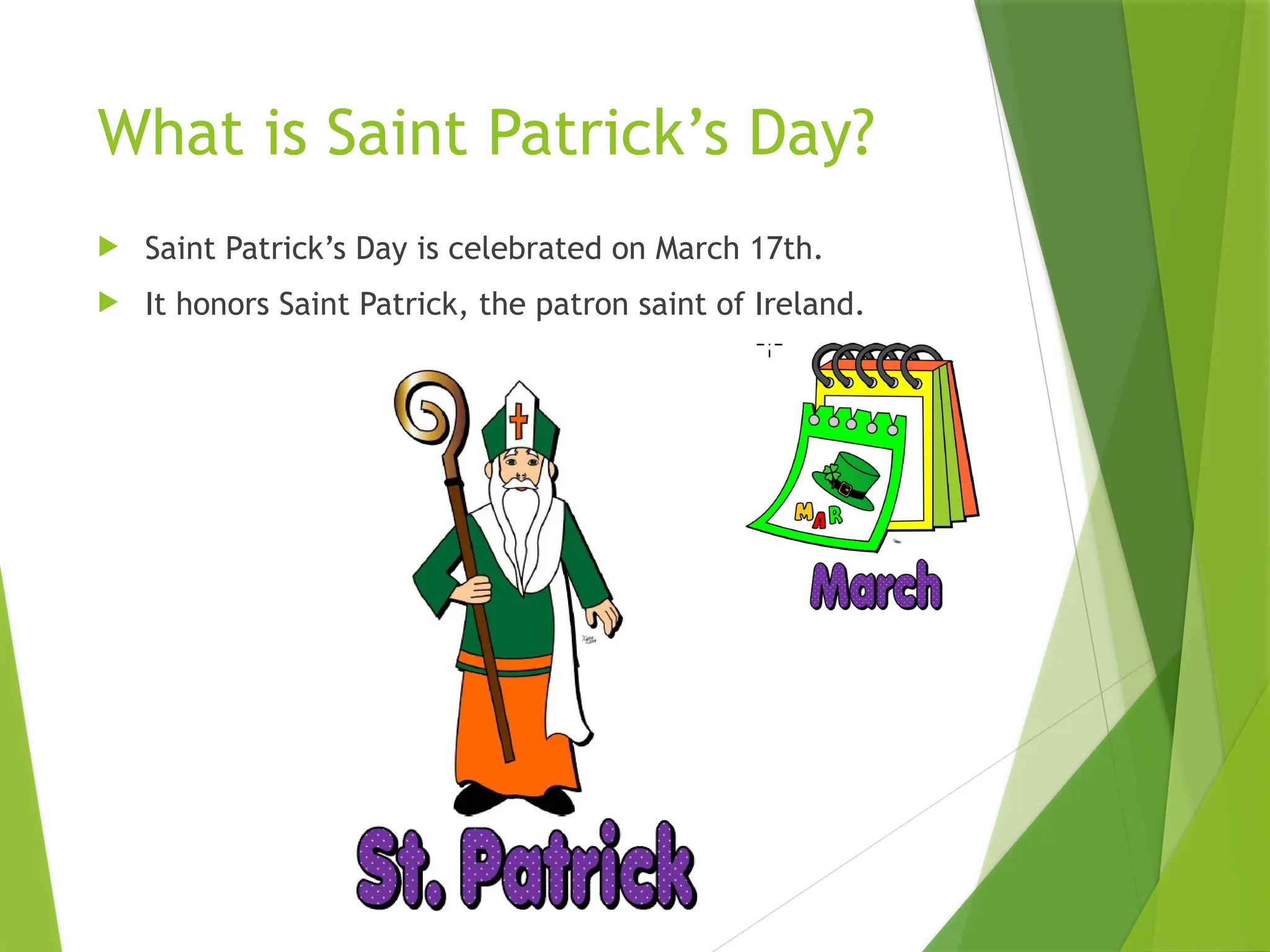 Saint_Patricks_Day explicación sobre la festividad. Palabras clave | PPTX
