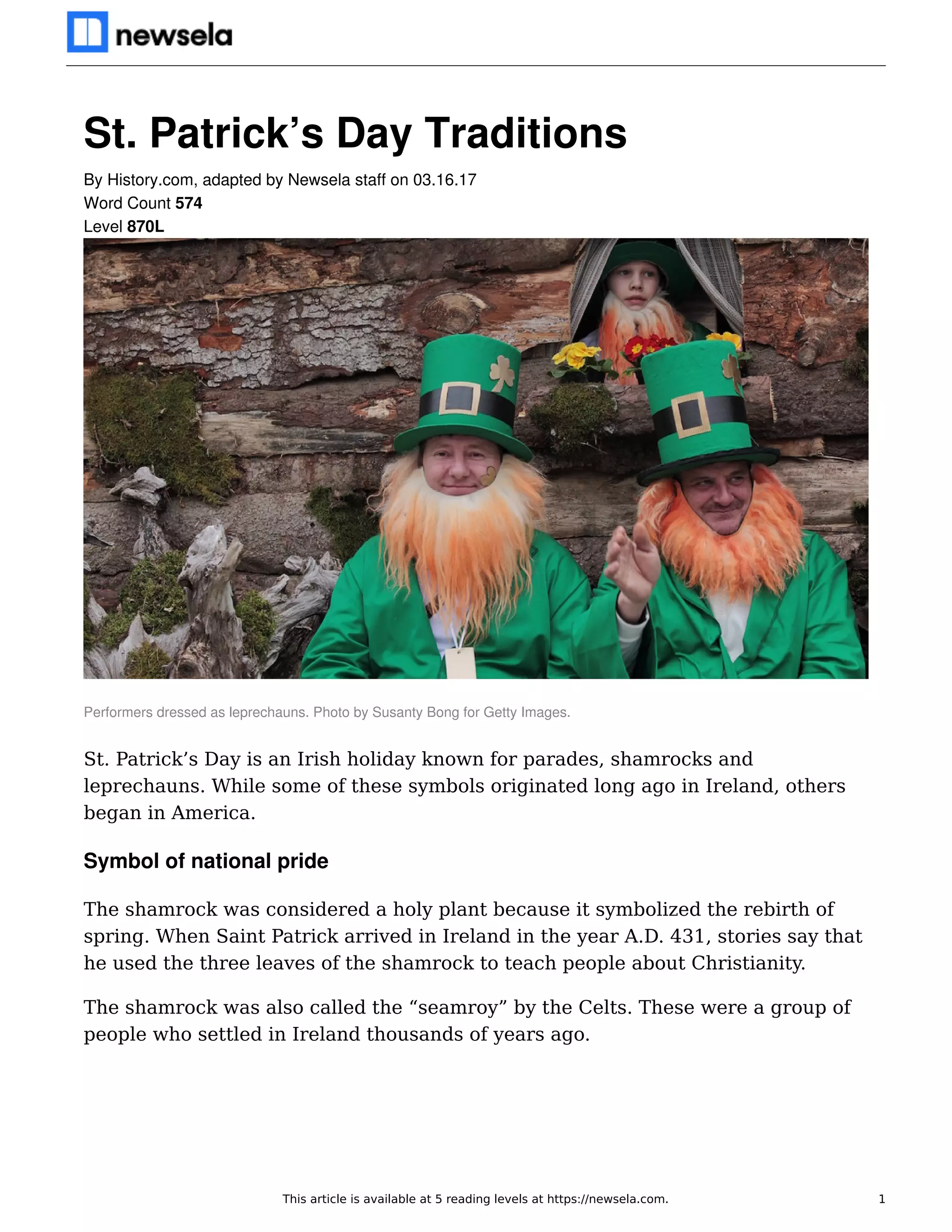 Saint patrick's Day Traditions | PDF