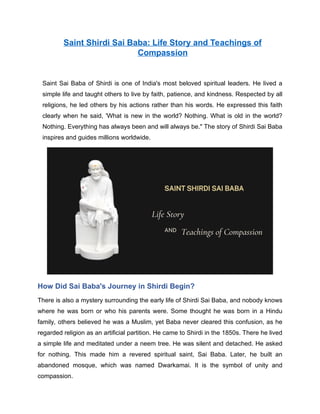 Saint Shirdi Sai Baba: Life Story and Teachings of Compassion | PPT