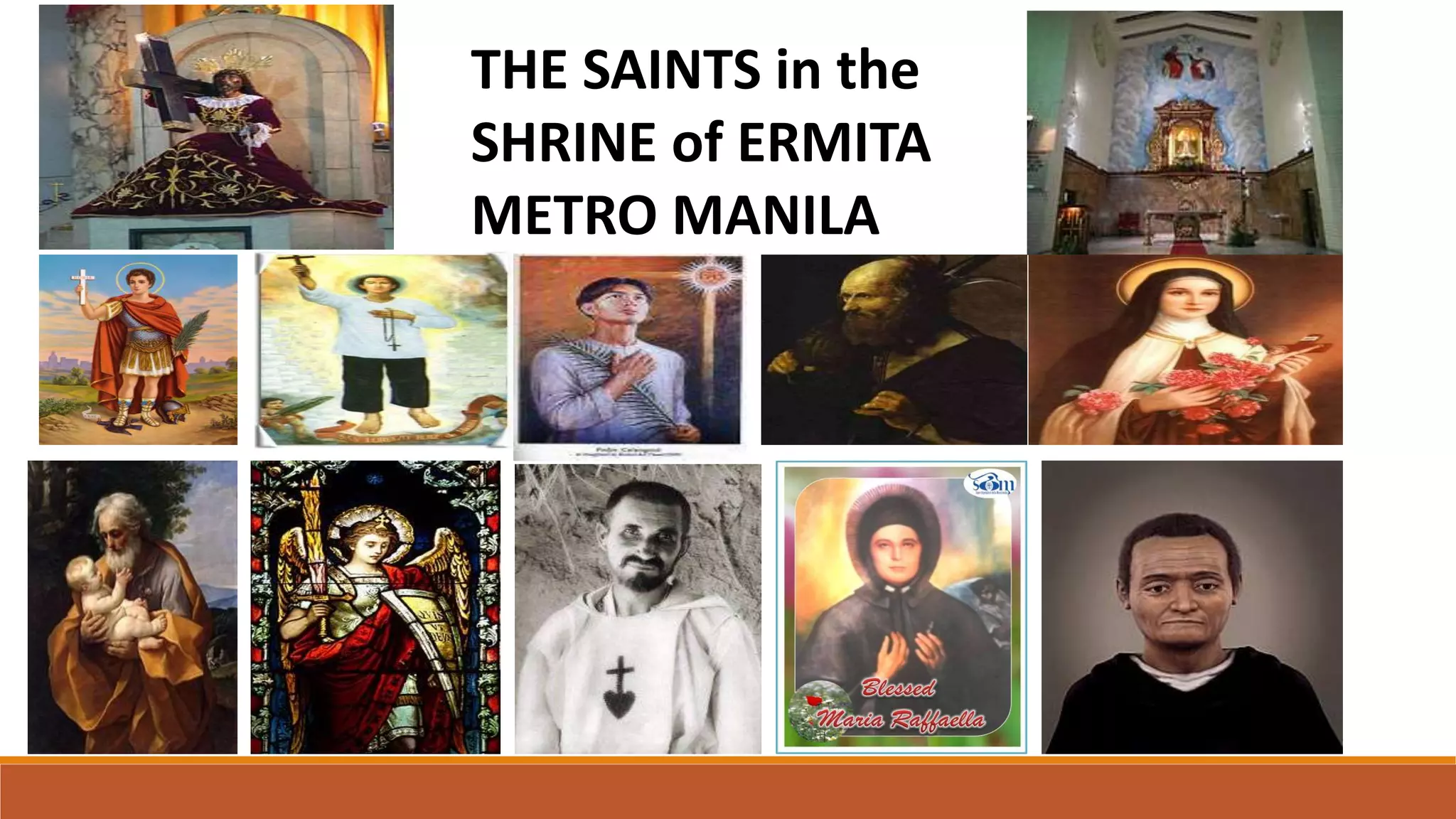 Saints in the shrine of ermita metro manila by Julita Cuizon Villegas | PPT