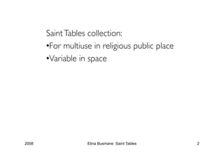 Saint Tables Collection | PDF
