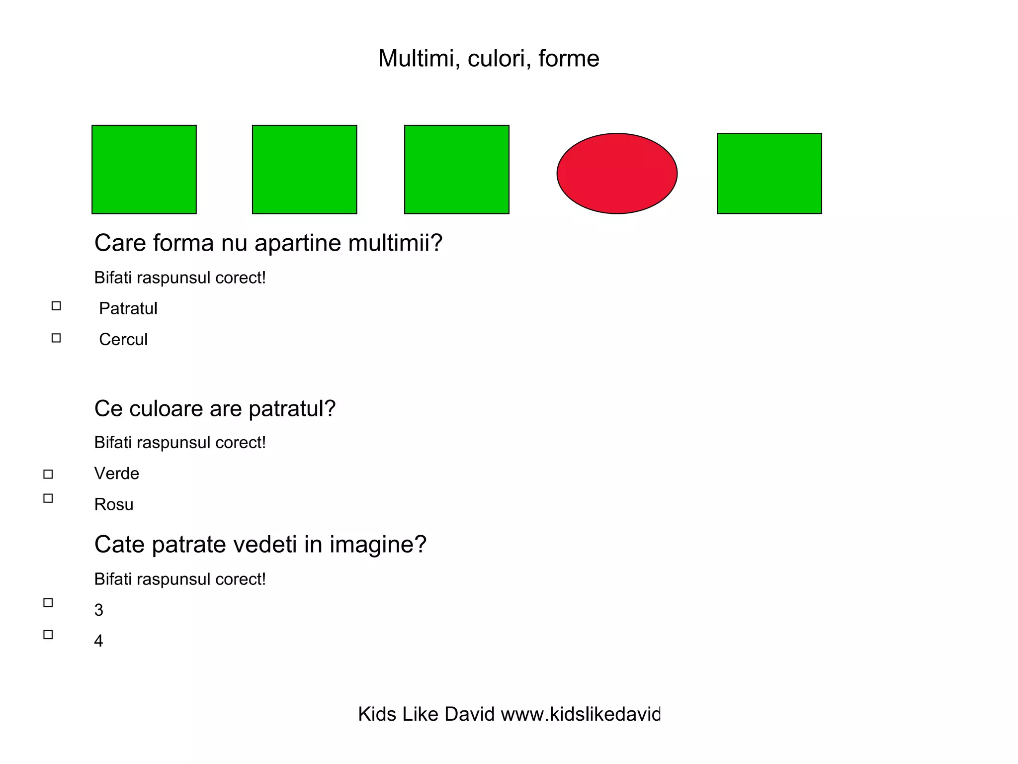Sa invatam culorile, formele si literele | PPT