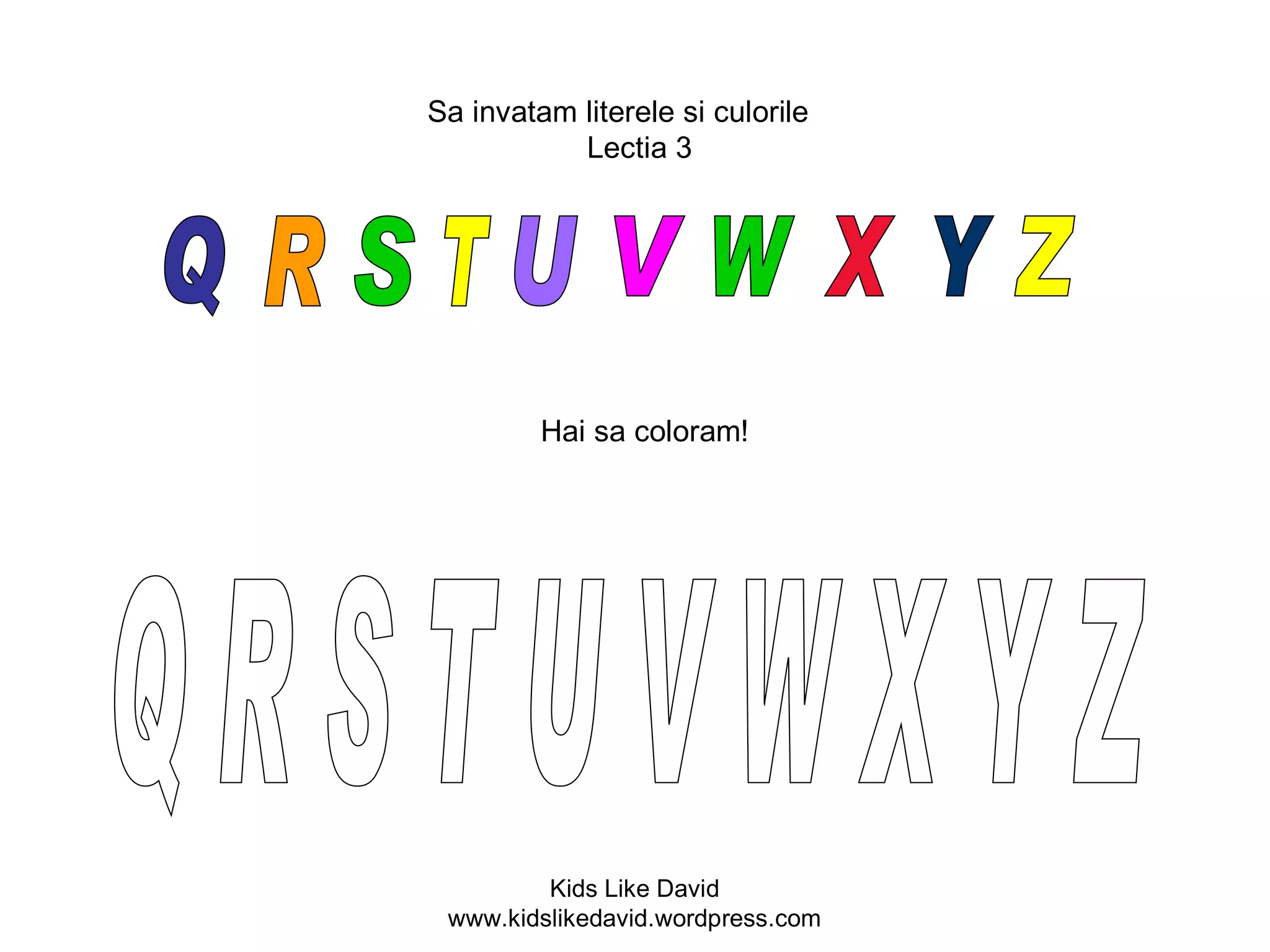 Sa invatam culorile, formele si literele | PPT