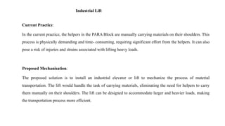 Process Mechanisation and Automation of existing Facility | PPTX