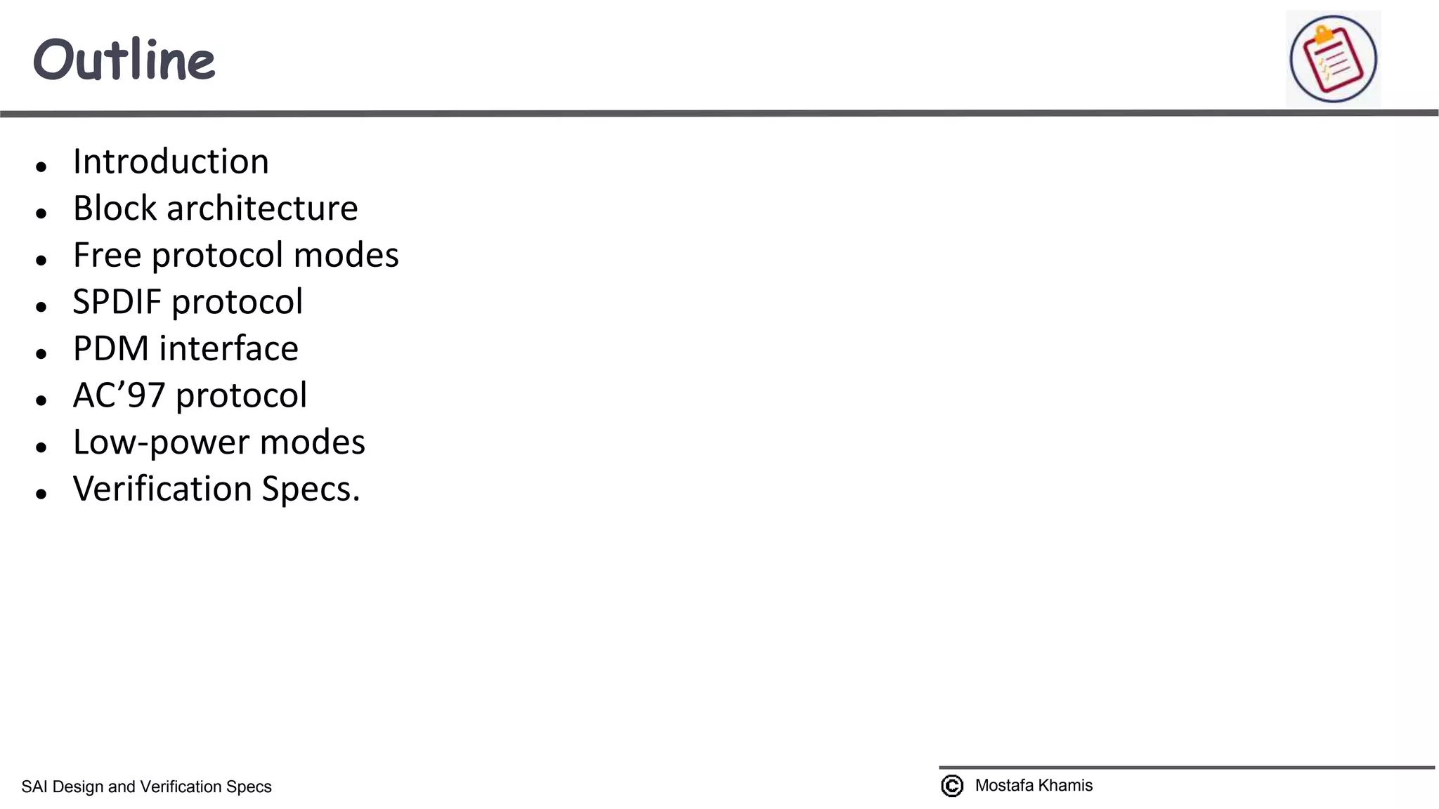 SAI Design and Verification Specs | PPTX