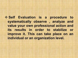 Self-Evaluation | PPTX