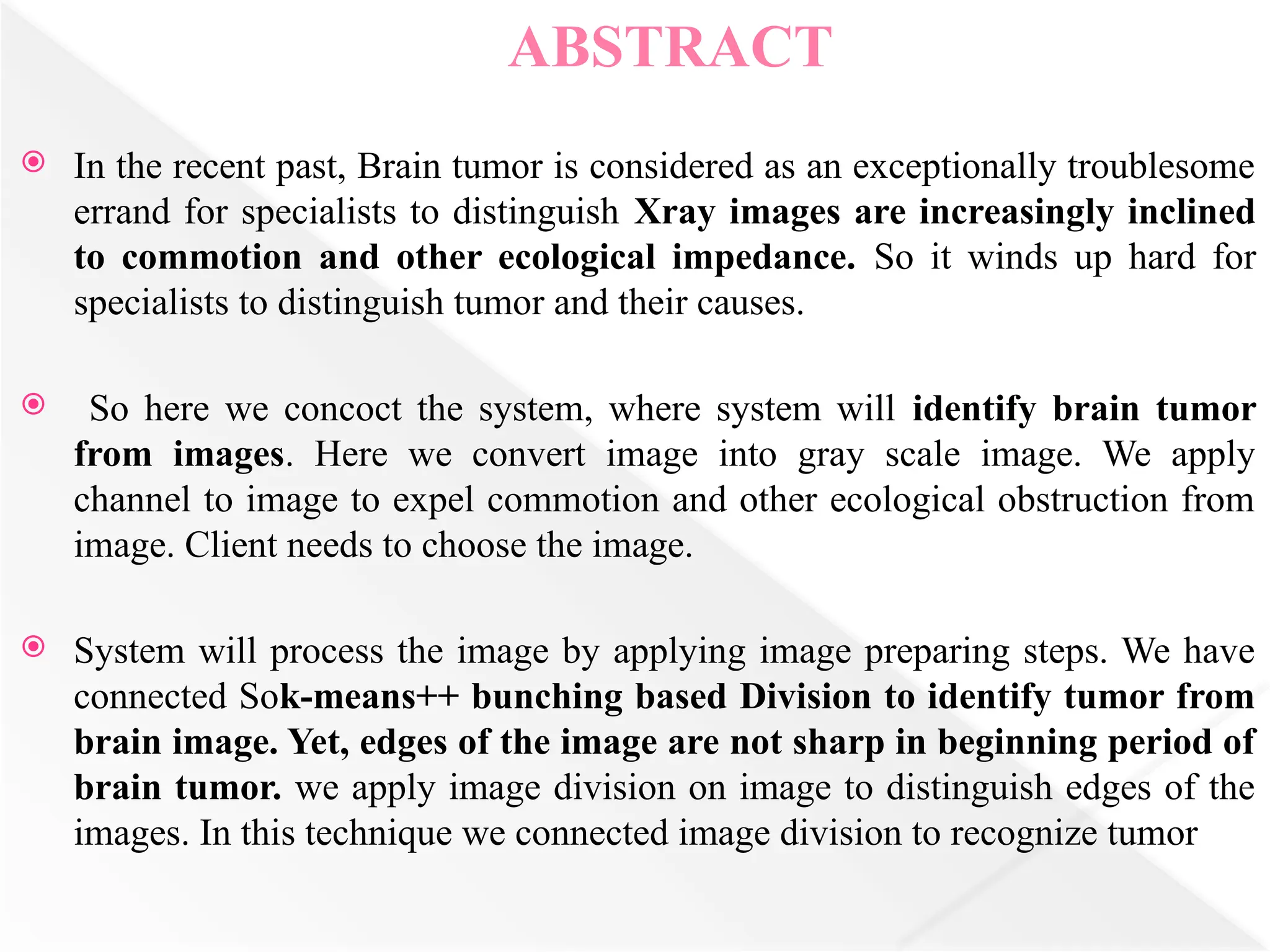 A noval methodology for tumor detection in mri images | PPT