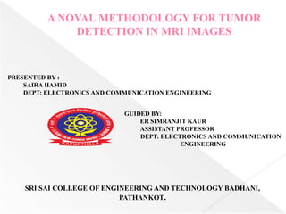 A noval methodology for tumor detection in mri images | PPT