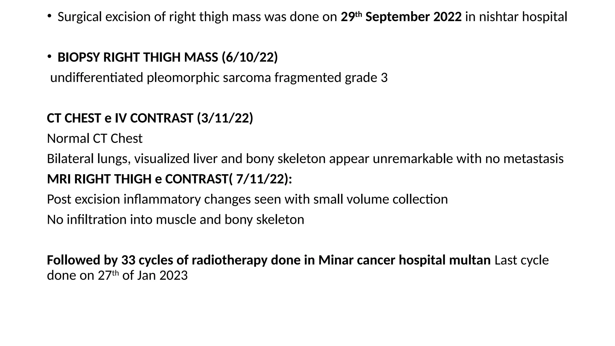 Saira 35years Female Metastatic Pleomorphic Sarcoma Pptx