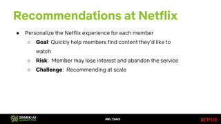 RealTime Recommendations @Netflix - Spark | PPT