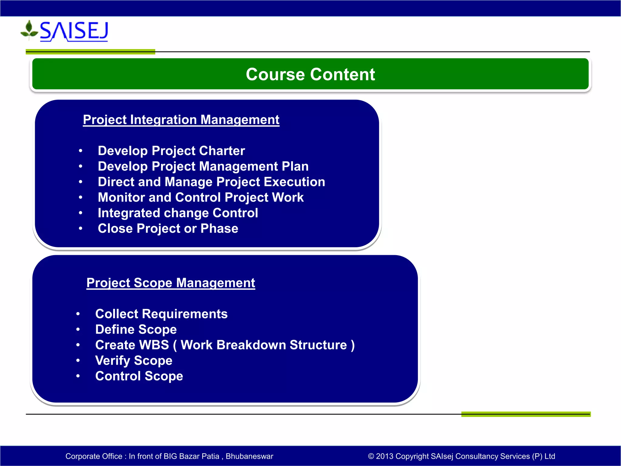Sai sej project_management_trainings | PDF