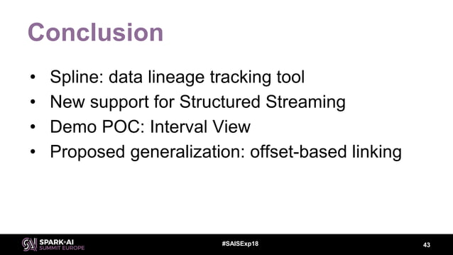 Spline: Data Lineage For Spark Structured Streaming | PPT