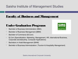 Saisha International Corporate University | PPT