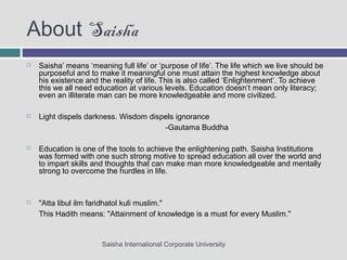 Saisha International Corporate University | PPT