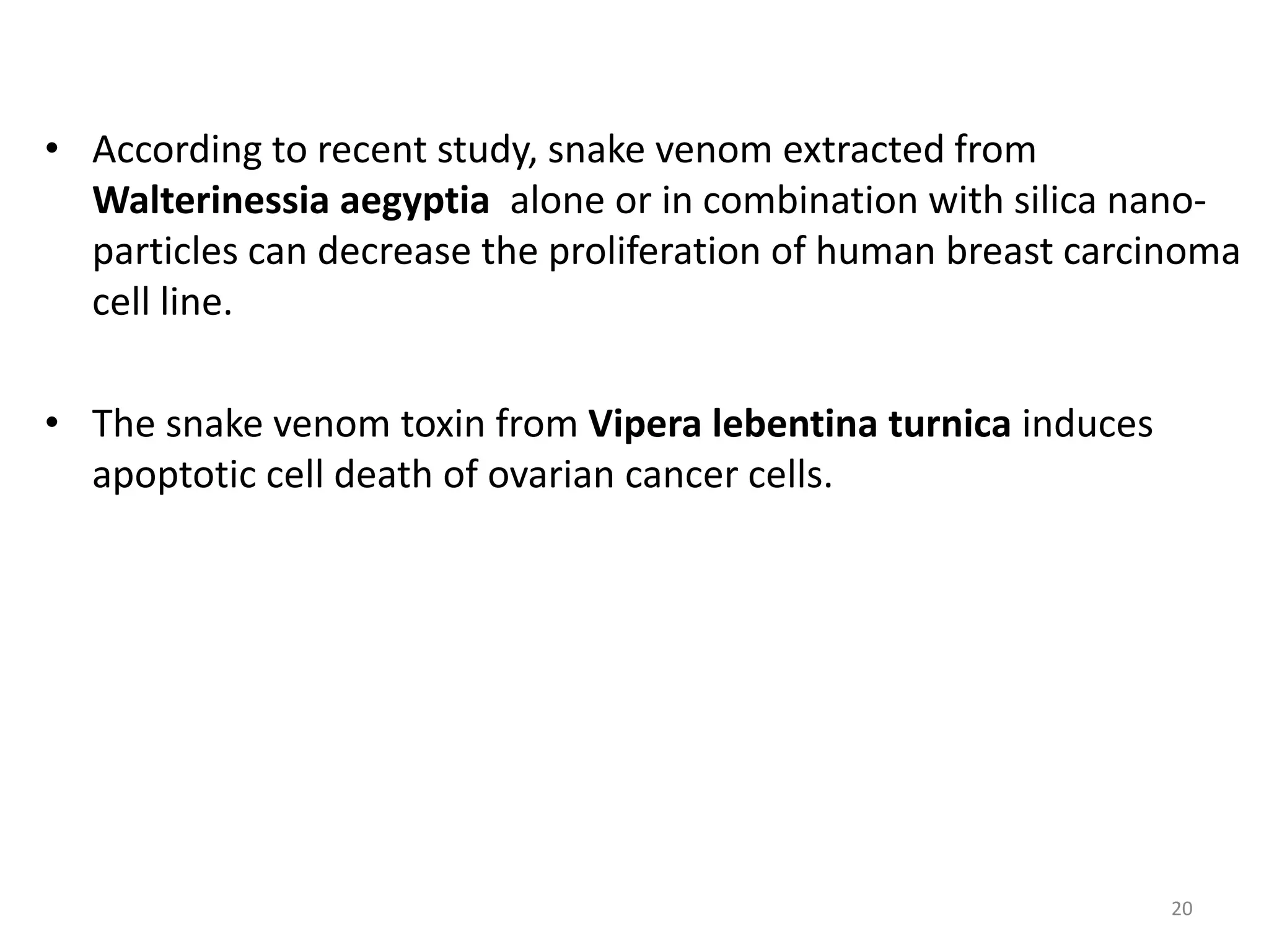 Medicinal Uses of Snake Venom | PPTX