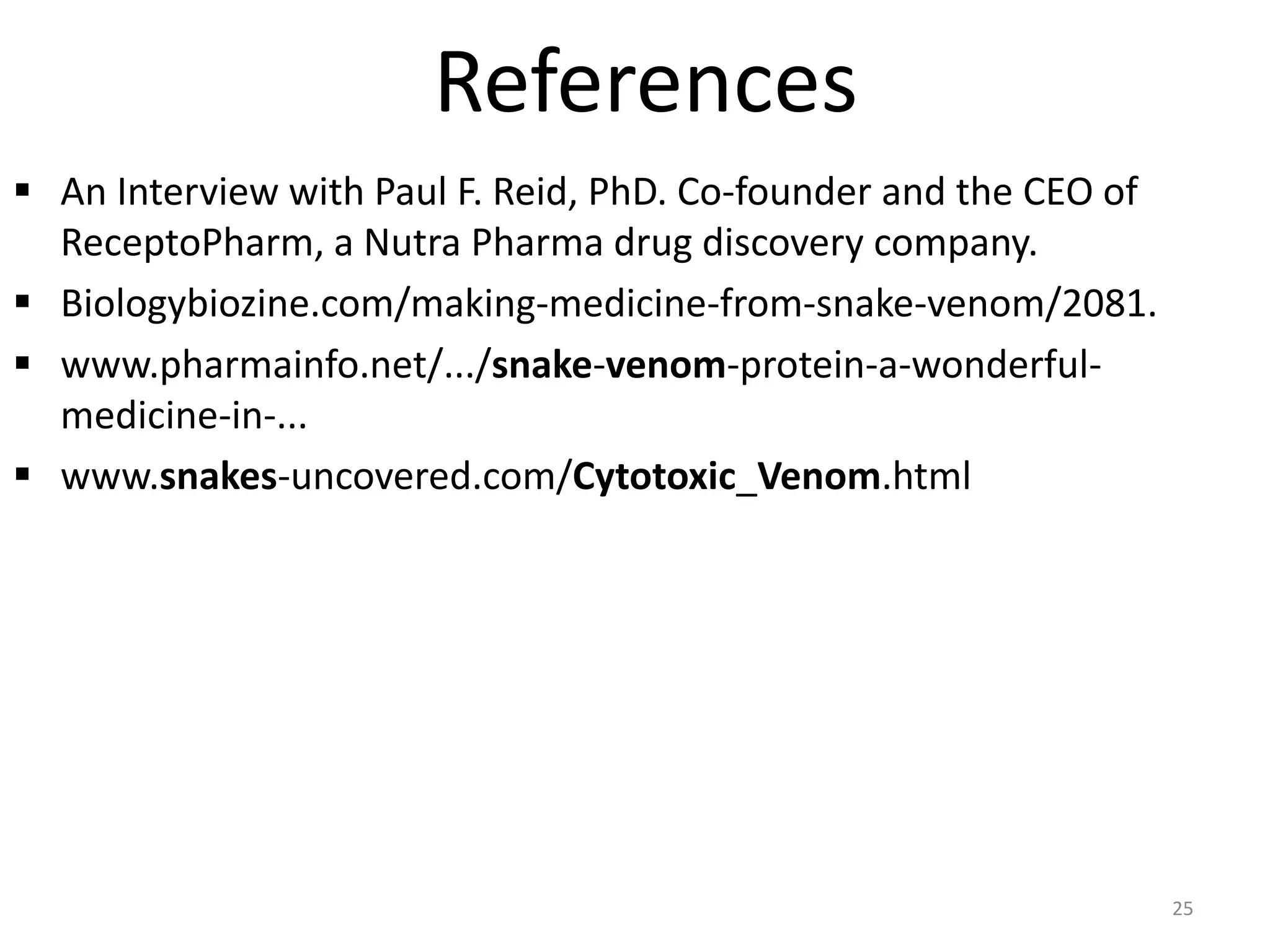 Medicinal Uses of Snake Venom | PPTX
