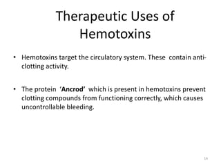 Medicinal Uses of Snake Venom | PPTX