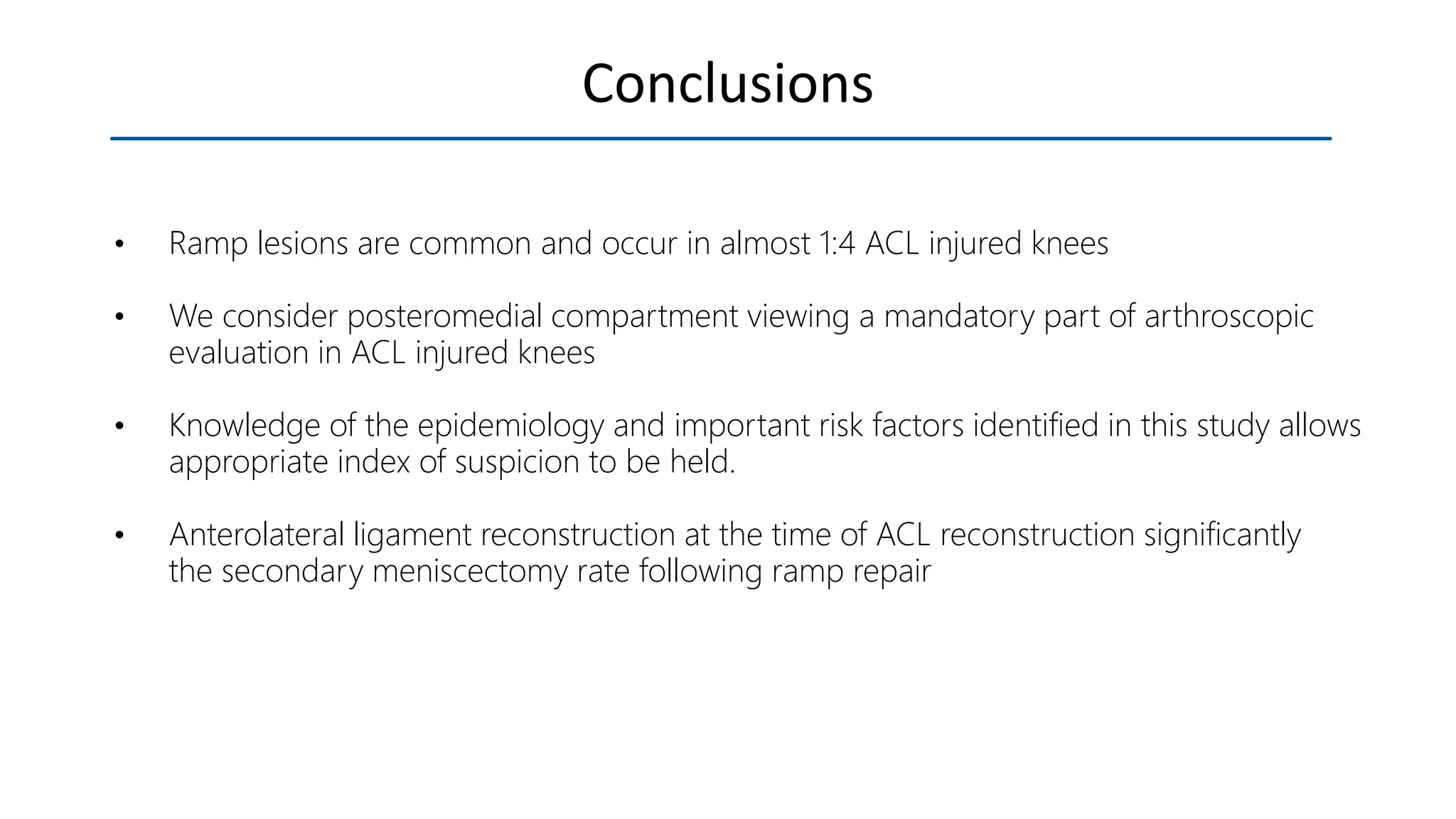 Ramp lesions in the ACL-Injured Knee | PPTX