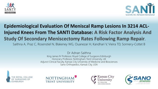 Ramp lesions in the ACL-Injured Knee | PPTX