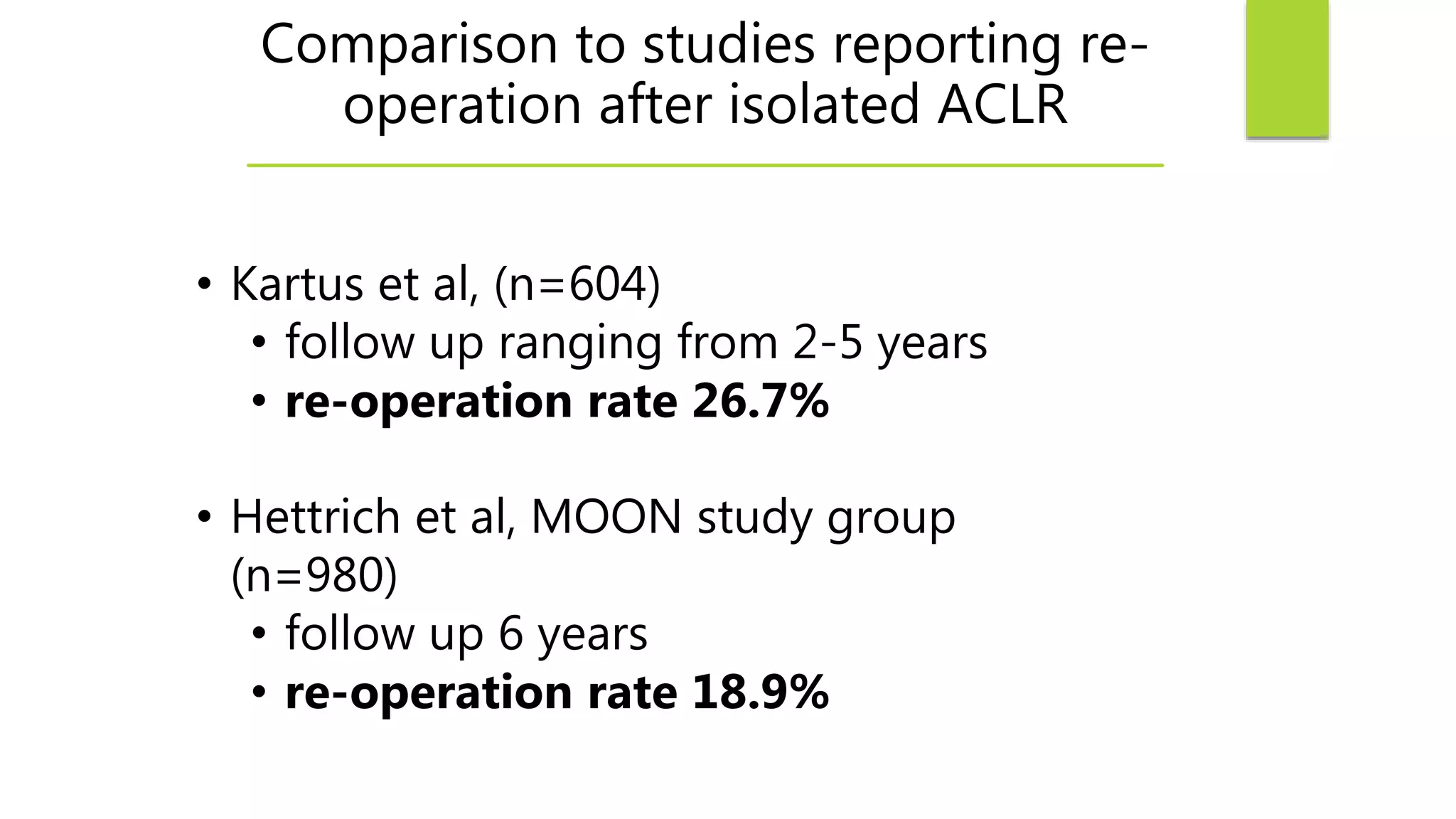 Re-operation Rates After Combined ACL and Anterolateral Ligament ...