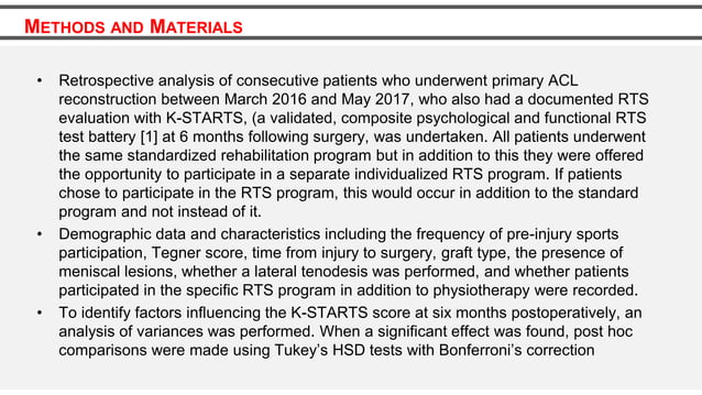 Factors Influencing the Outcomes of a Validated Return to Sports Test ...