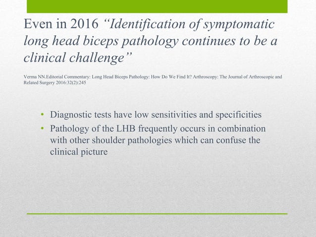 Shoulder arthroscopy does not adequately visualise pathology of the LHB ...