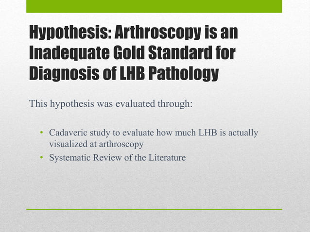 Shoulder arthroscopy does not adequately visualise pathology of the LHB ...