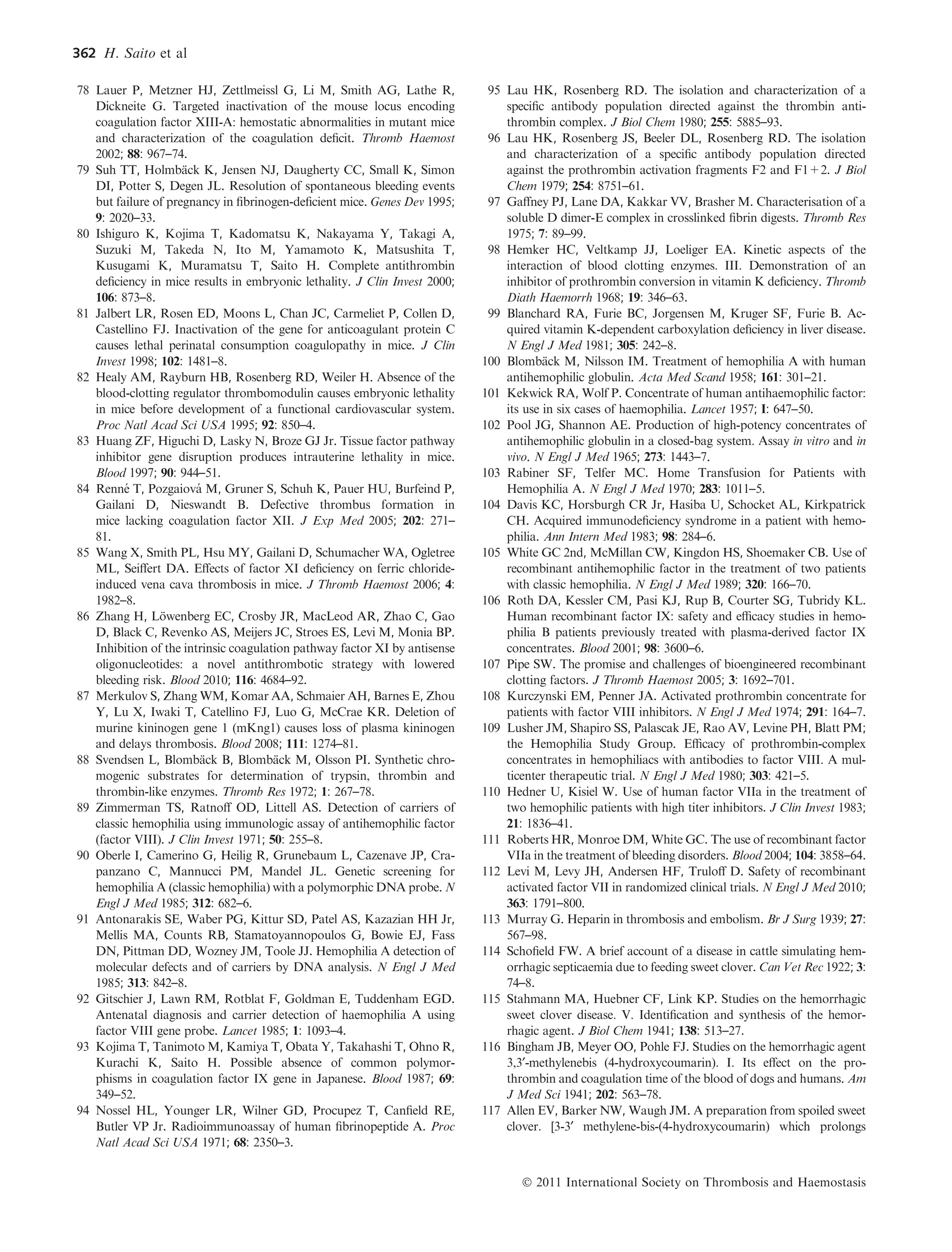 Historical perspective and future direction of coagulation research | PDF