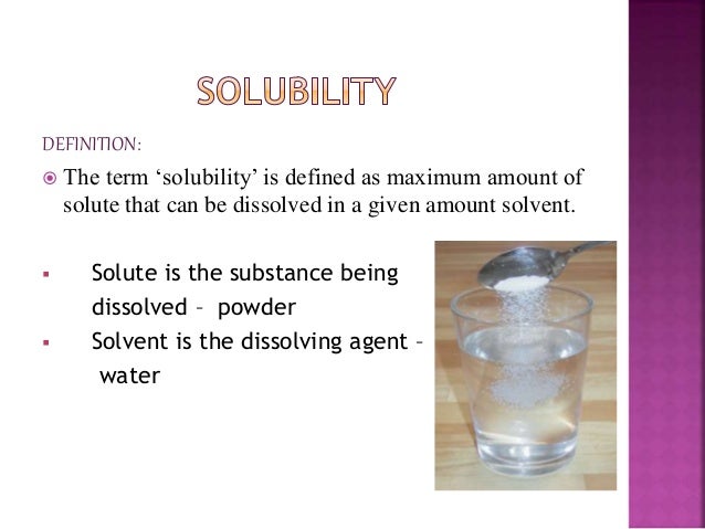 Solubility Science Examples