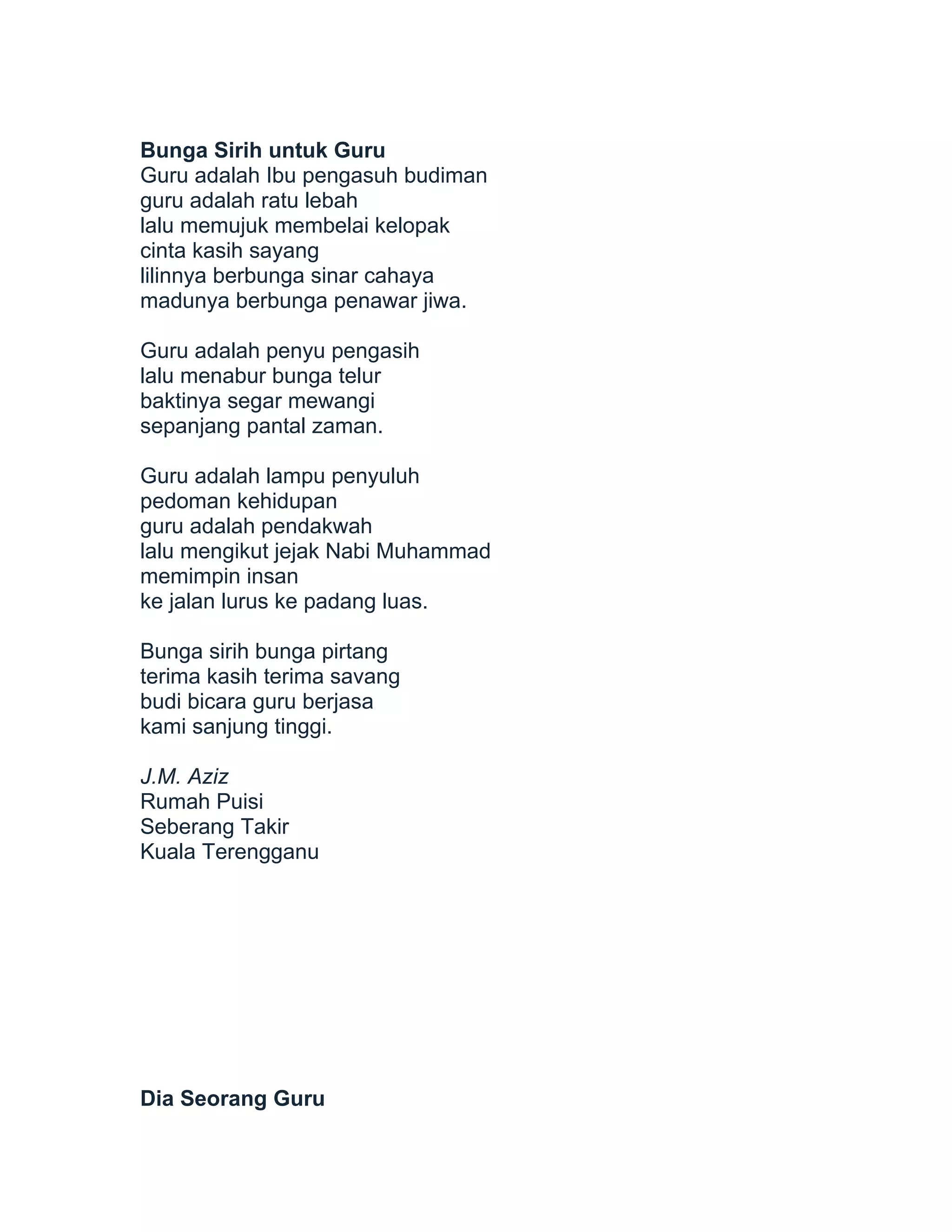 Sajak guru | PDF