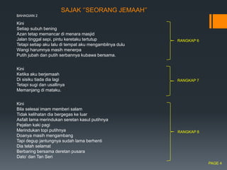 Sajak Seorang Jemaah - Permata Sastera Melayu | PPTX