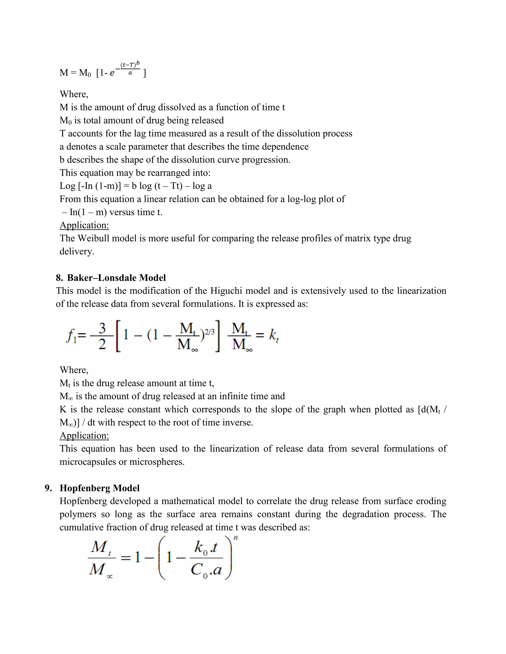 mathematical models for drug release studies | PDF