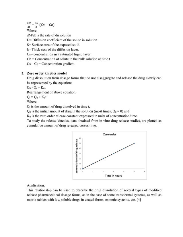 mathematical models for drug release studies | PDF | Pharmaceutical ...