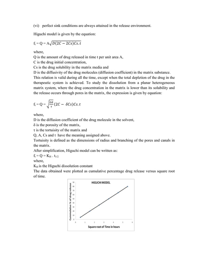 mathematical models for drug release studies | PDF | Pharmaceutical ...