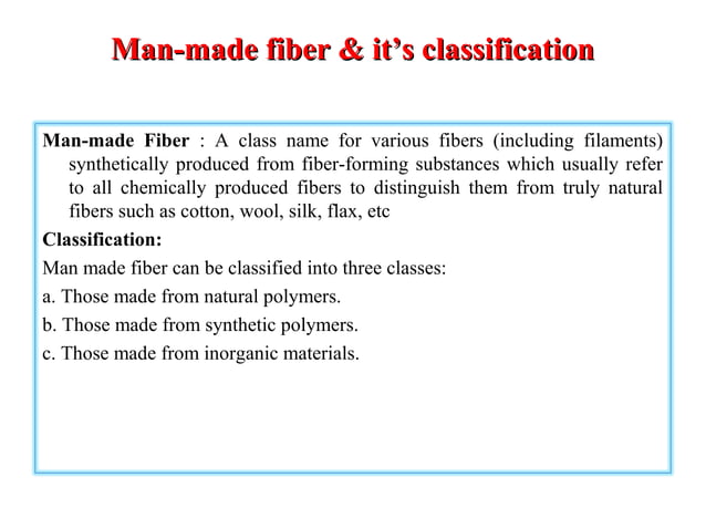 Fundamentals of Textile & Man made fiber | PPT | Chemistry | Science