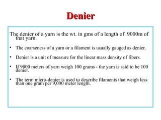 Fundamentals of Textile & Man made fiber | PPT
