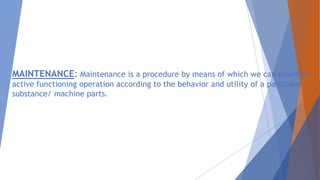 Machine Technology and Maintenance of Textile Machinary | PPTX