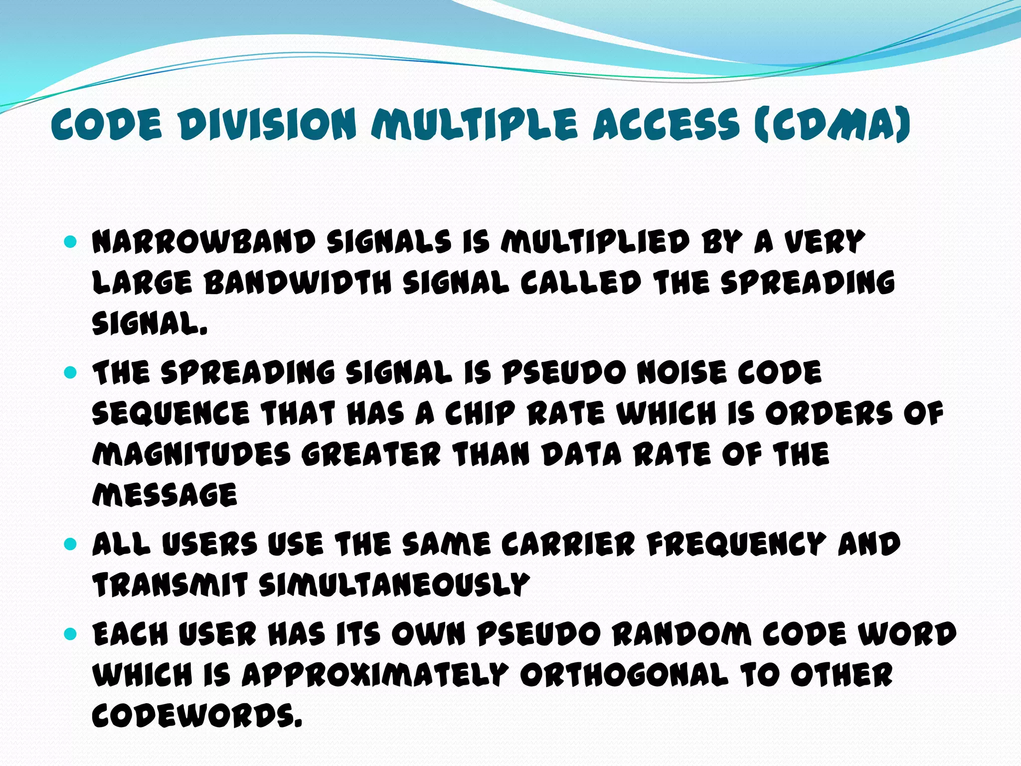 multiple access techniques used in wireless communication | PPTX