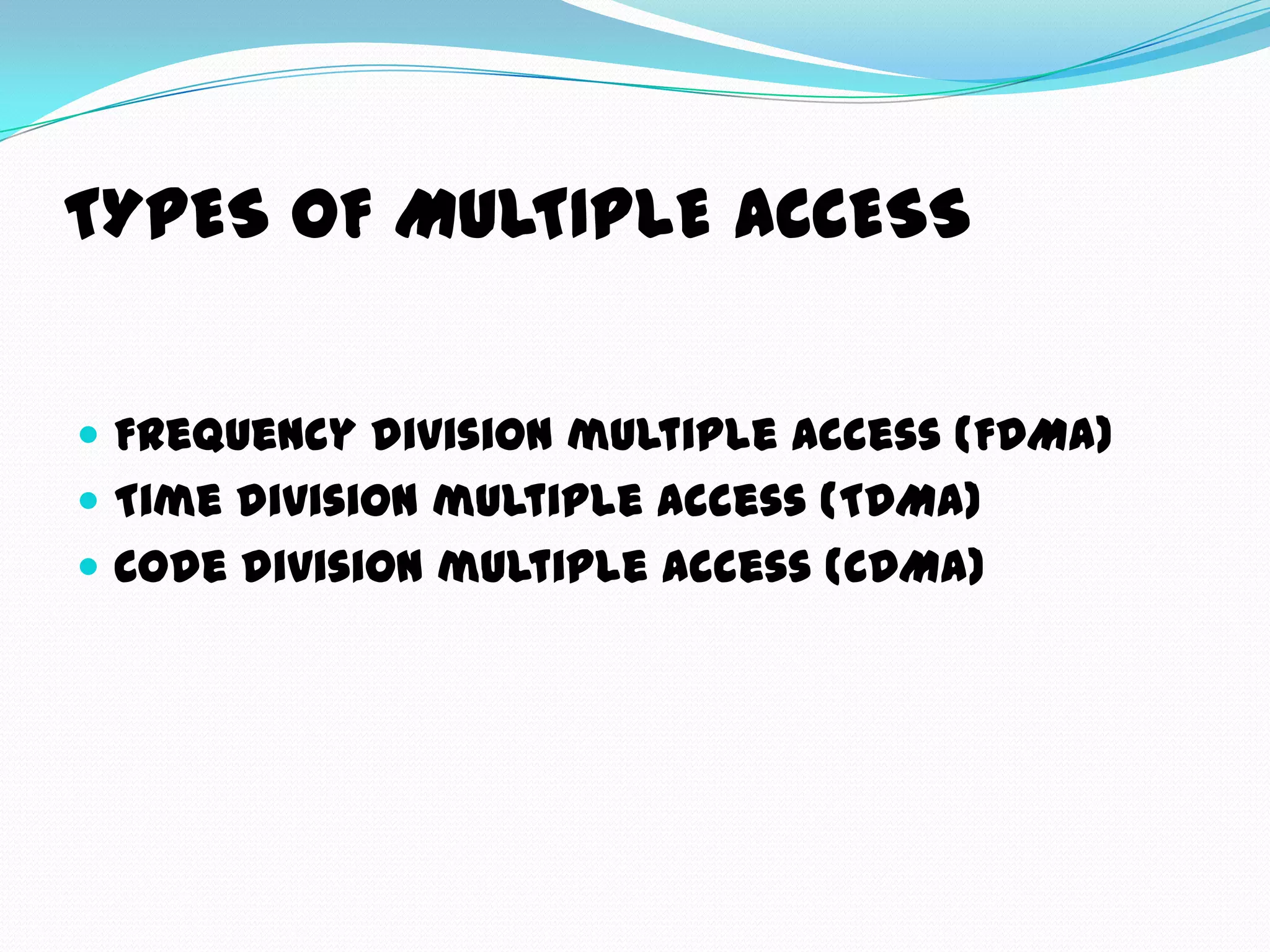 Multiple Access Techniques Used In Wireless Communication Pptx Computer Networking Computing