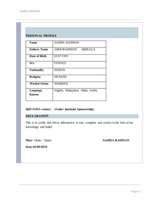 Sajida rahman cv pharmacist upd | PDF