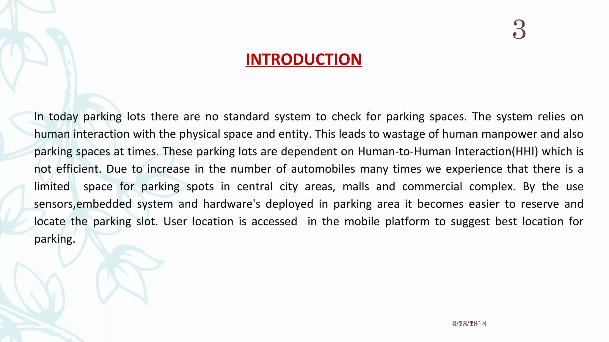 Smart Parking System Based on embedded System and Sensor Network | ODP