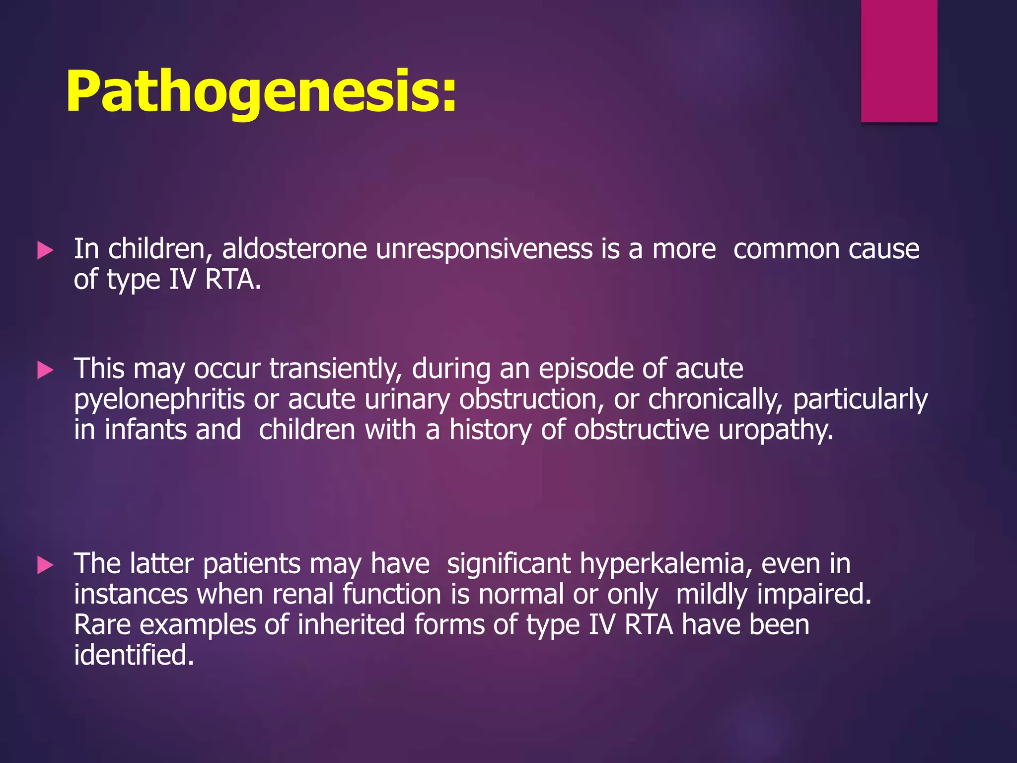 RENAL TUBULAR ACIDOSIS | PPTX