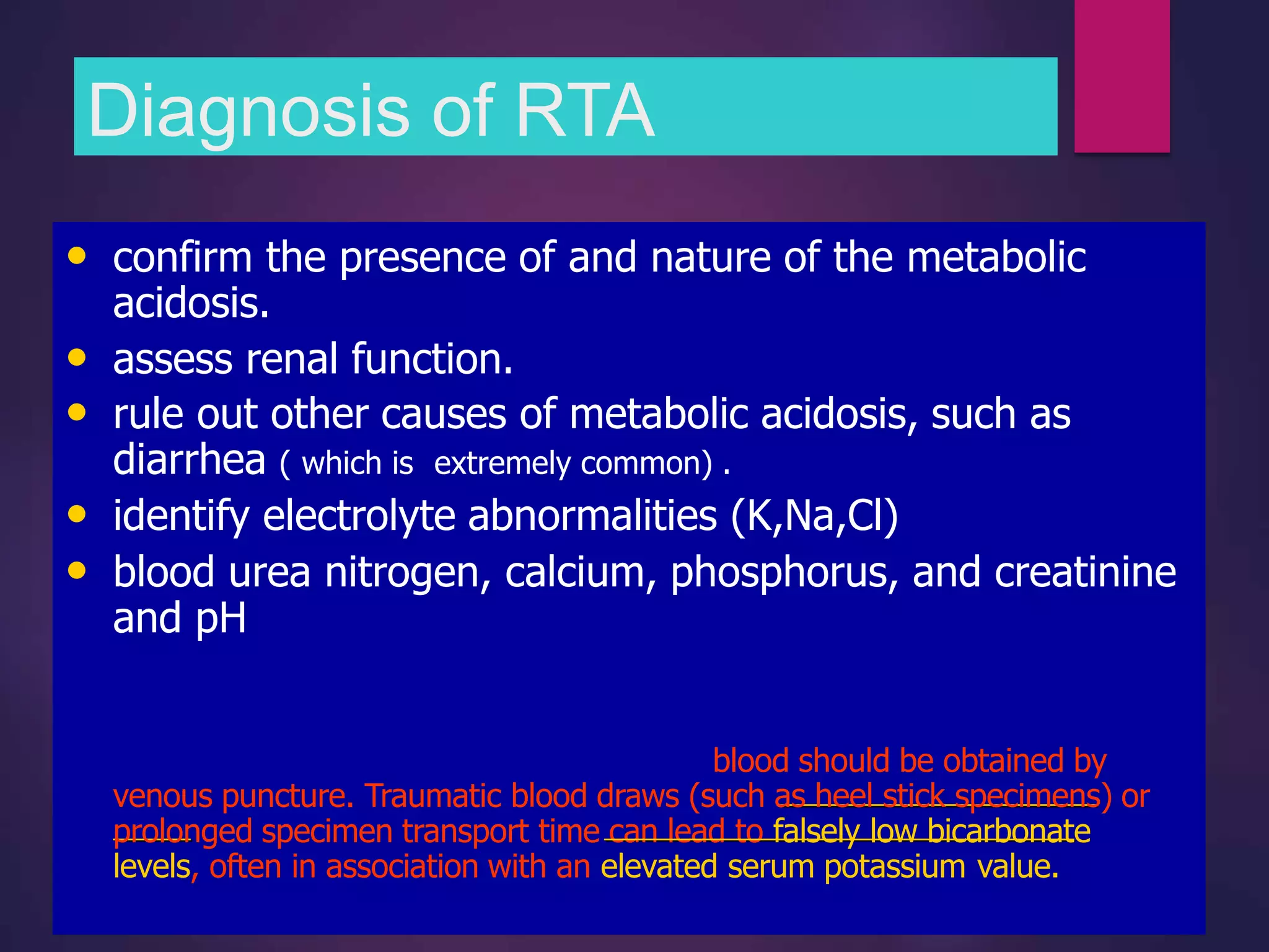 RENAL TUBULAR ACIDOSIS | PPTX