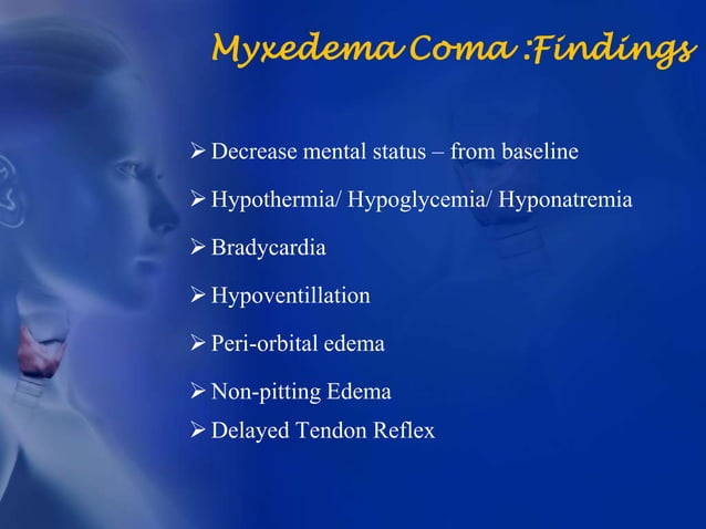 HYPOTHYROIDISM.& MYXEDEMA CRISIS | PPTX | Thyroid Disorders | Endocrine ...